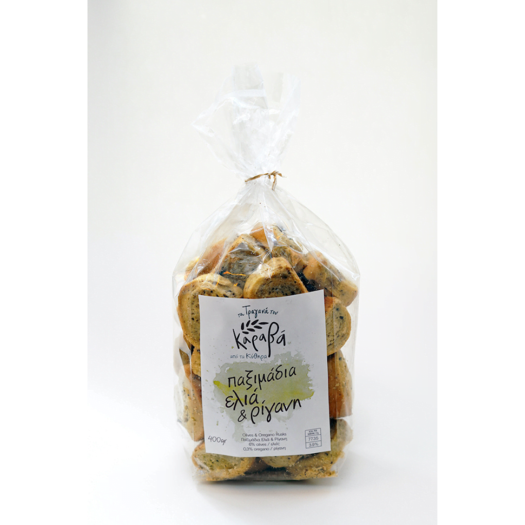 ΠΑΞΙΜΑΔΙ ΕΛΙΑ ΜΕ ΡΙΓΑΝΗ - Karavas Bakery
